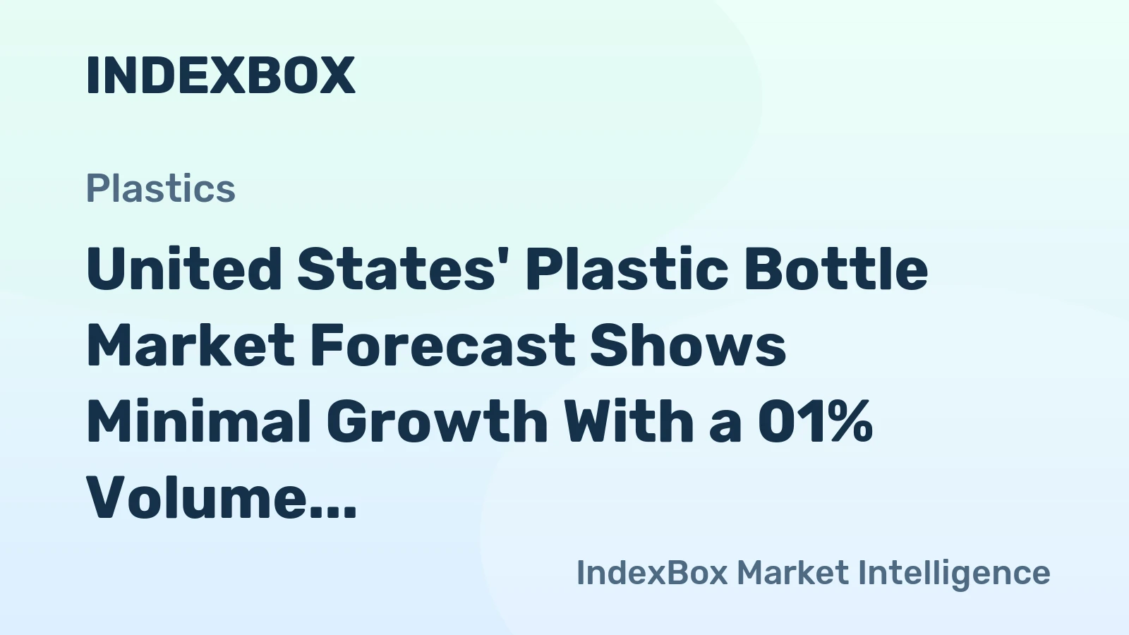 United States' Plastic Bottle Market Forecast Shows Minimal Growth With a 01% Volume CAGR Through 2035