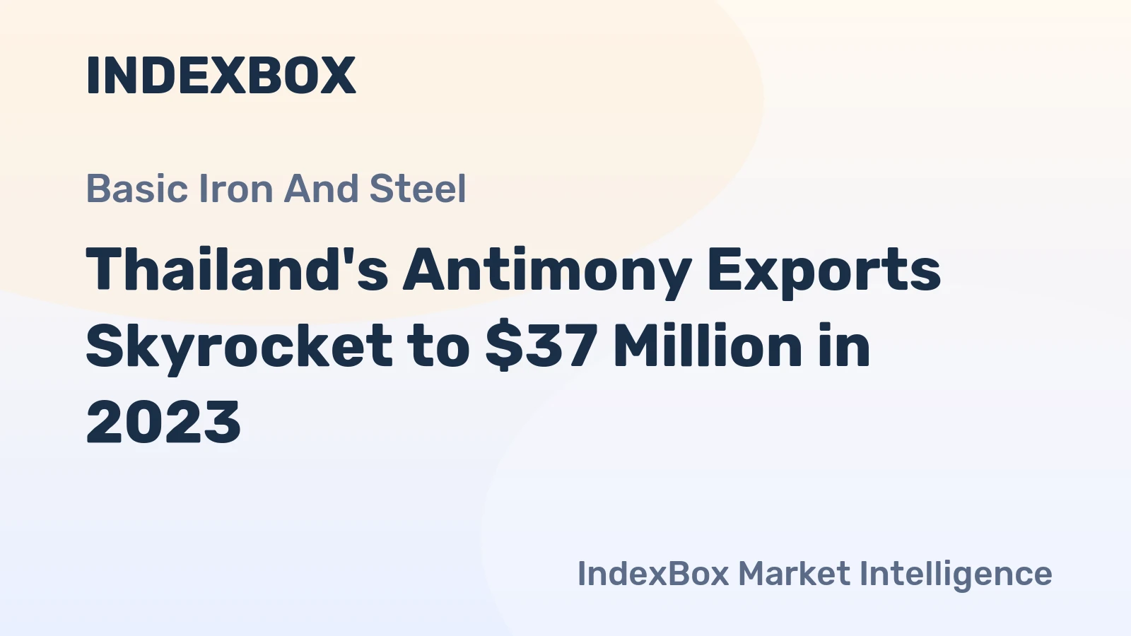 Thailand's Antimony Exports Skyrocket to $37 Million in 2023