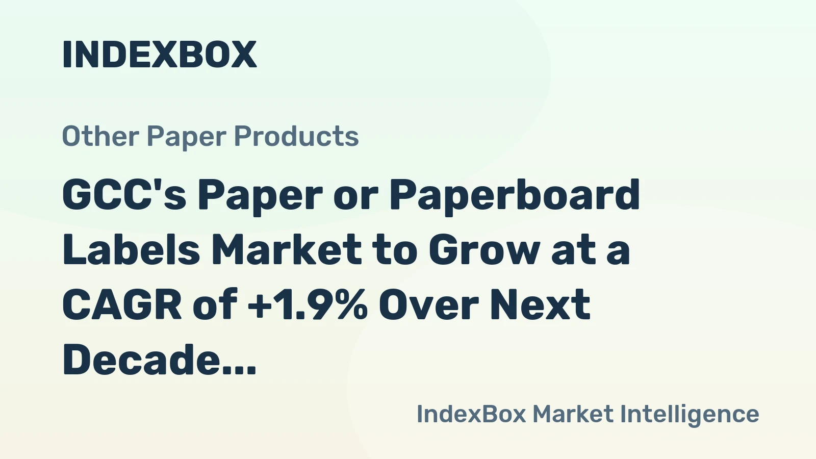 GCC's Paper or Paperboard Labels Market to Grow at a CAGR of +1.9% Over Next Decade, Reaching $1.8B by 2035