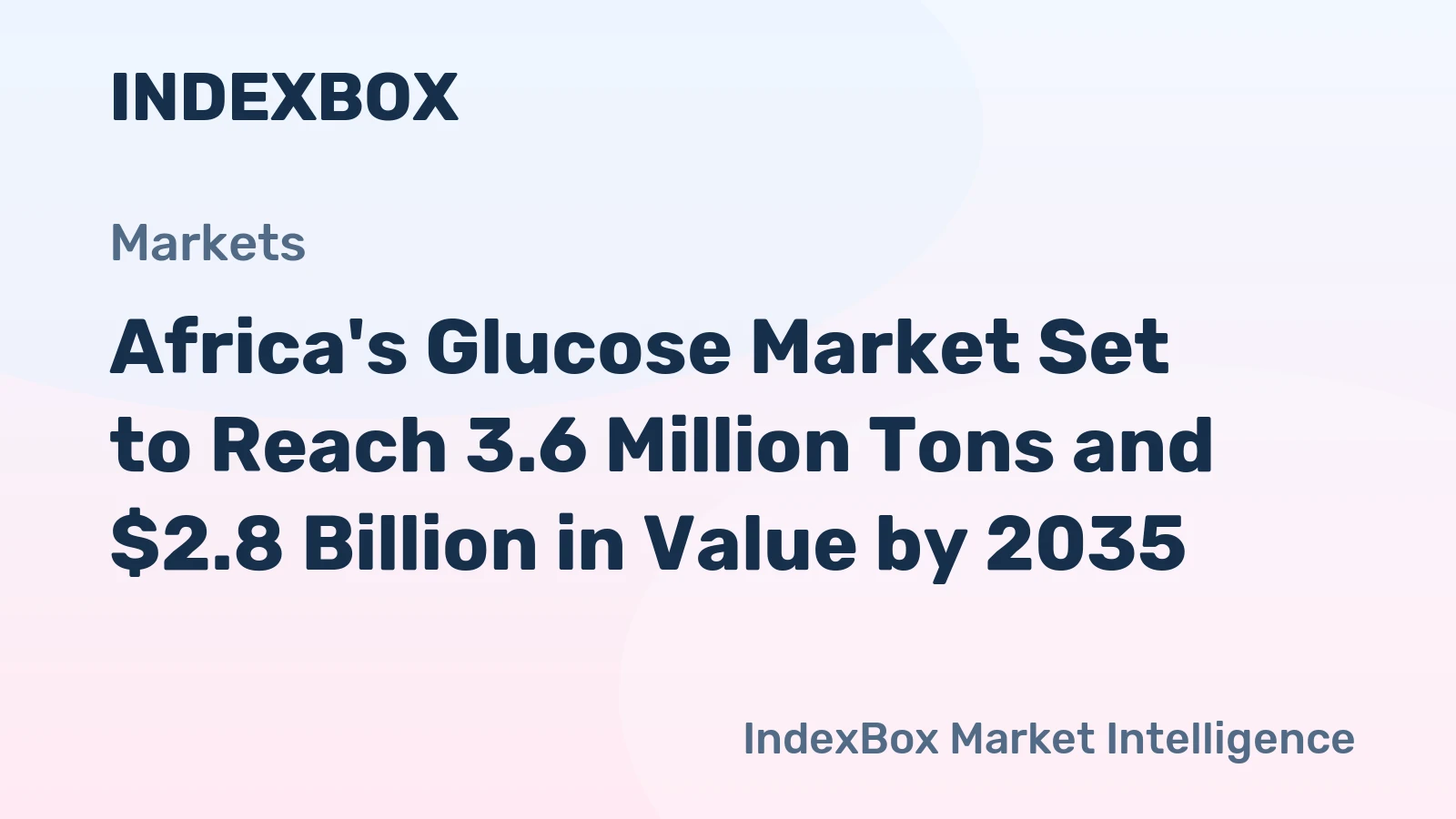 Africa's Glucose Market Set to Reach 3.6 Million Tons and $2.8 Billion in Value by 2035