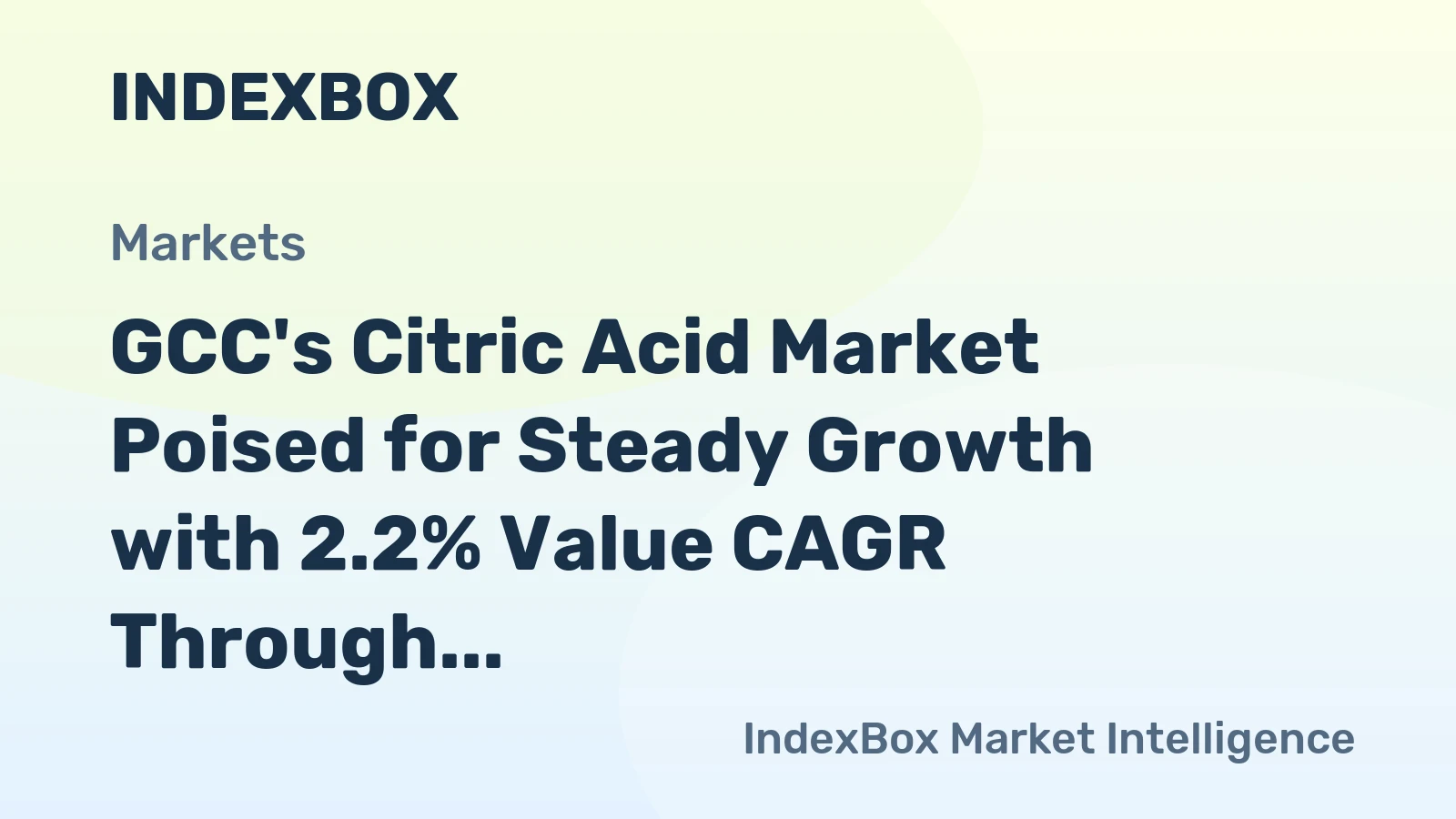 GCC's Citric Acid Market Poised for Steady Growth with 2.2% Value CAGR Through 2035