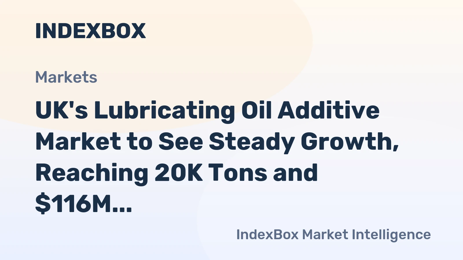 UK's Lubricating Oil Additive Market to See Steady Growth, Reaching 20K Tons and $116M by 2035