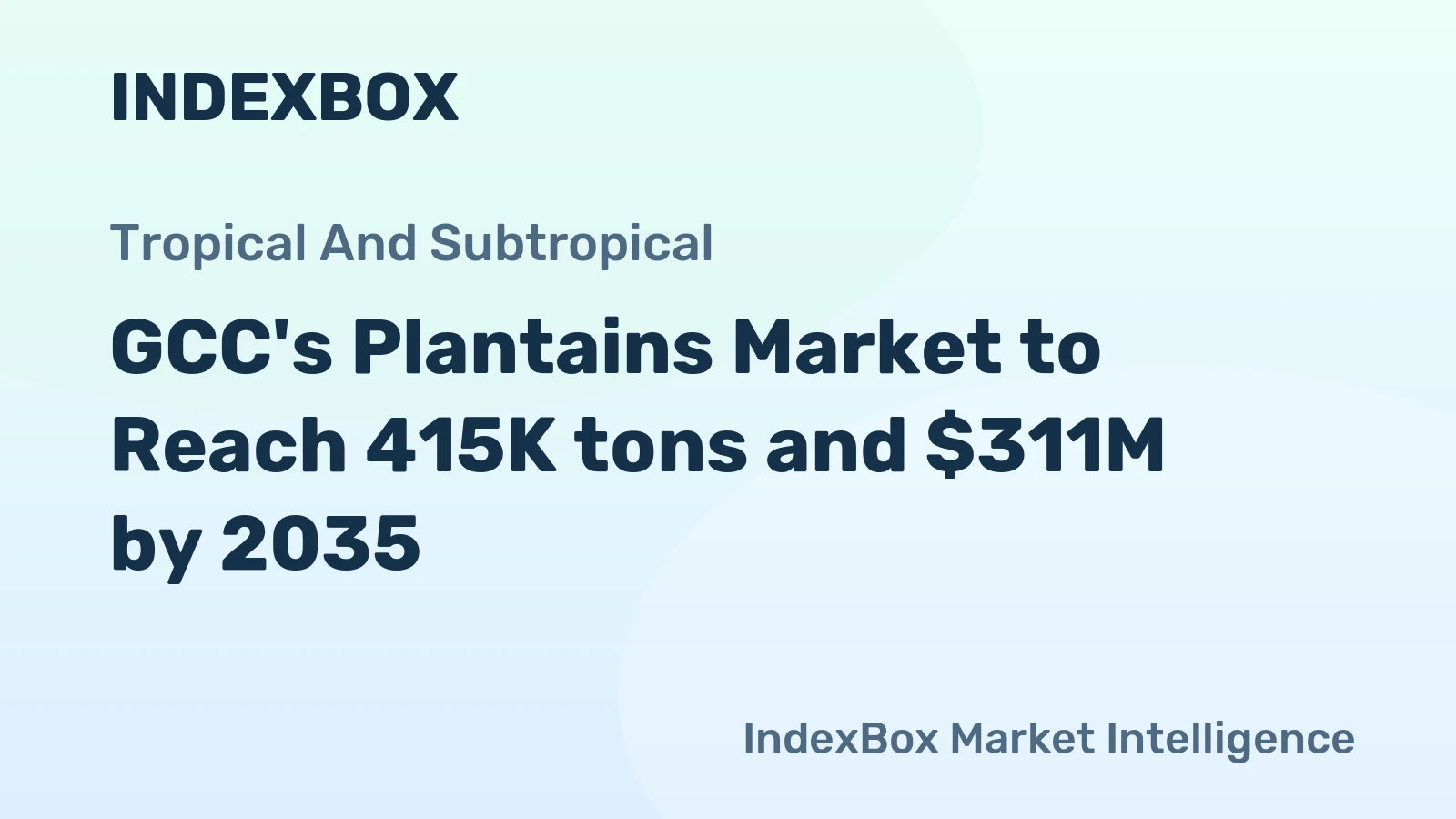 GCC's Plantains Market to Reach 415K tons and $311M by 2035