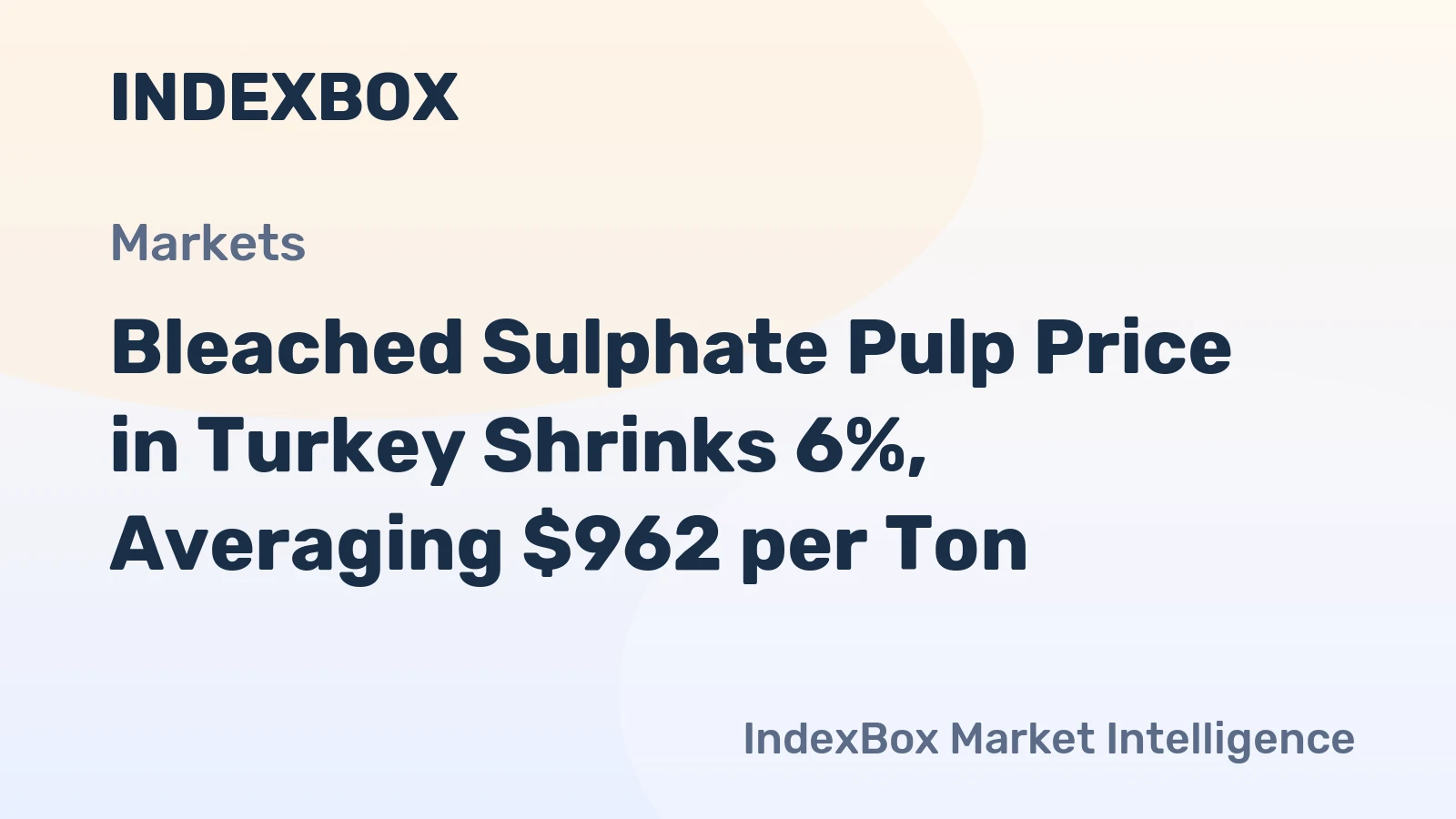 Bleached Sulphate Pulp Price in Turkey Shrinks 6%, Averaging $962 per Ton