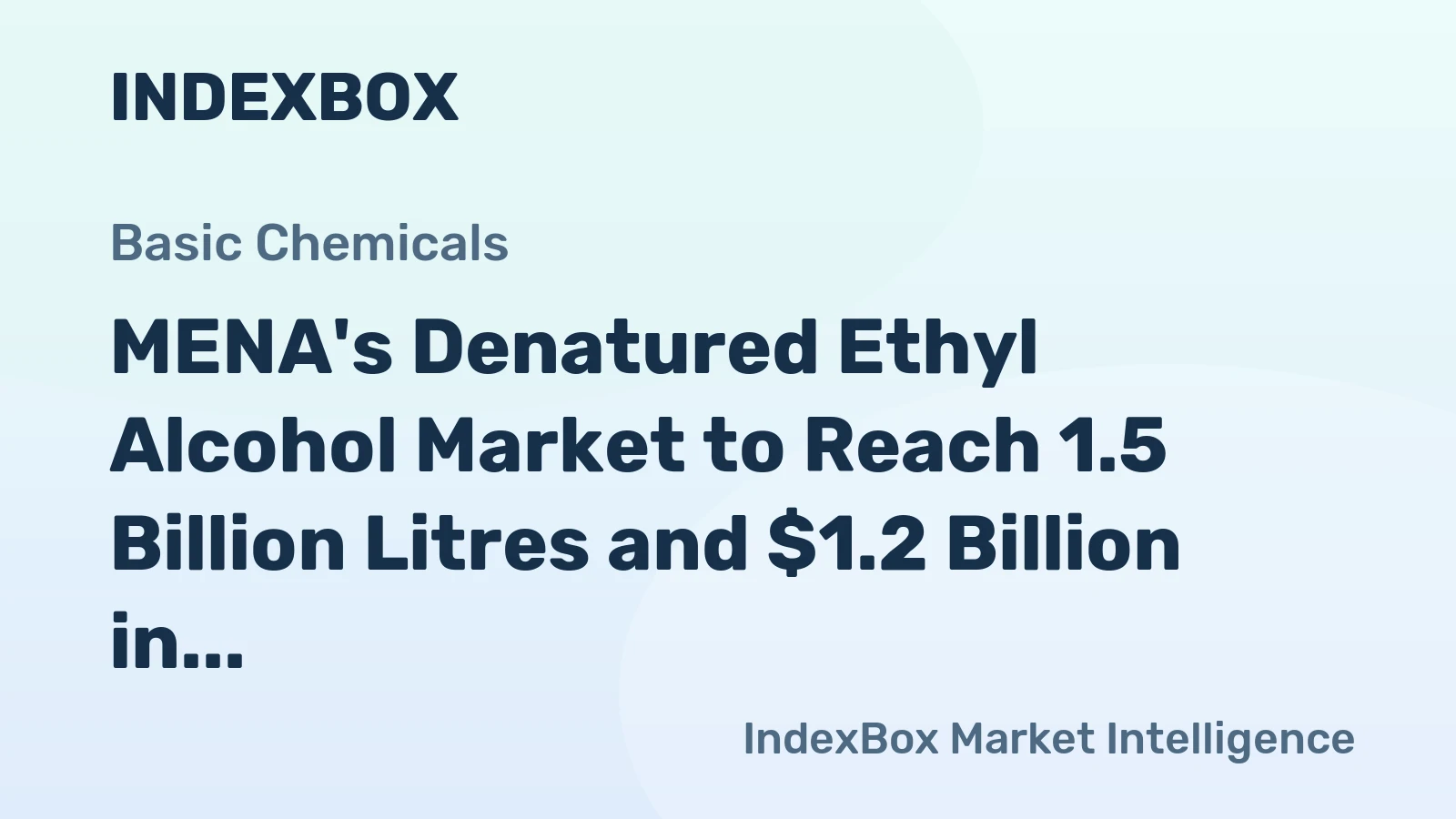 MENA's Denatured Ethyl Alcohol Market to Reach 1.5 Billion Litres and $1.2 Billion in Value by 2035