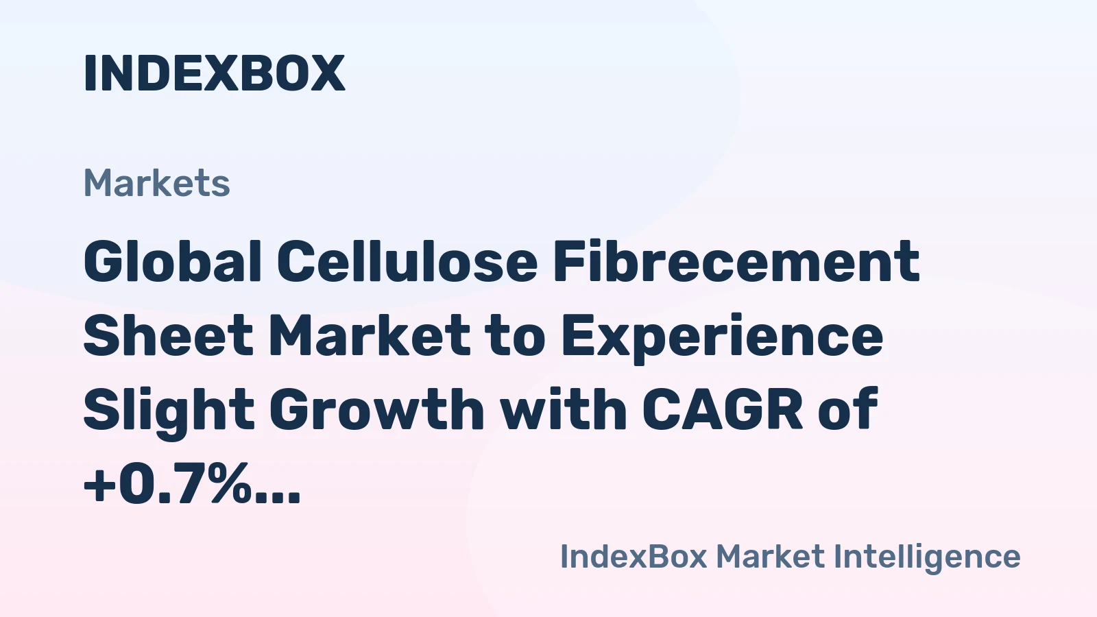 Global Cellulose Fibrecement Sheet Market to Experience Slight Growth with CAGR of +0.7% from 2024 to 2035