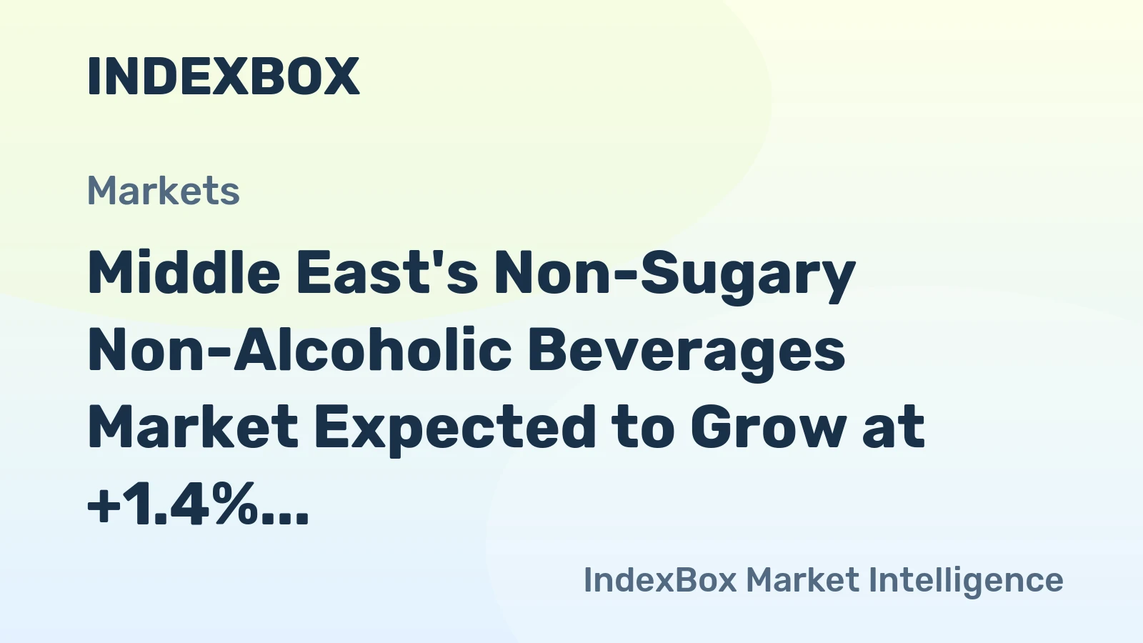 Middle East's Non-Sugary Non-Alcoholic Beverages Market Expected to Grow at +1.4% CAGR by 2035