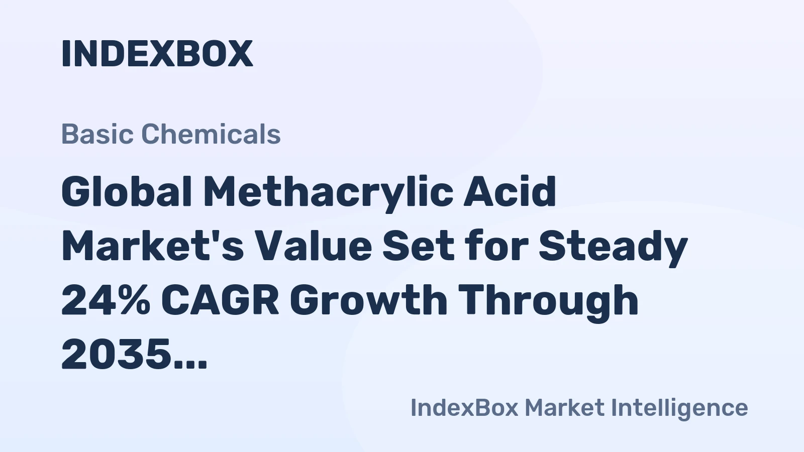Global Methacrylic Acid Market's Value Set for Steady 24% CAGR Growth Through 2035