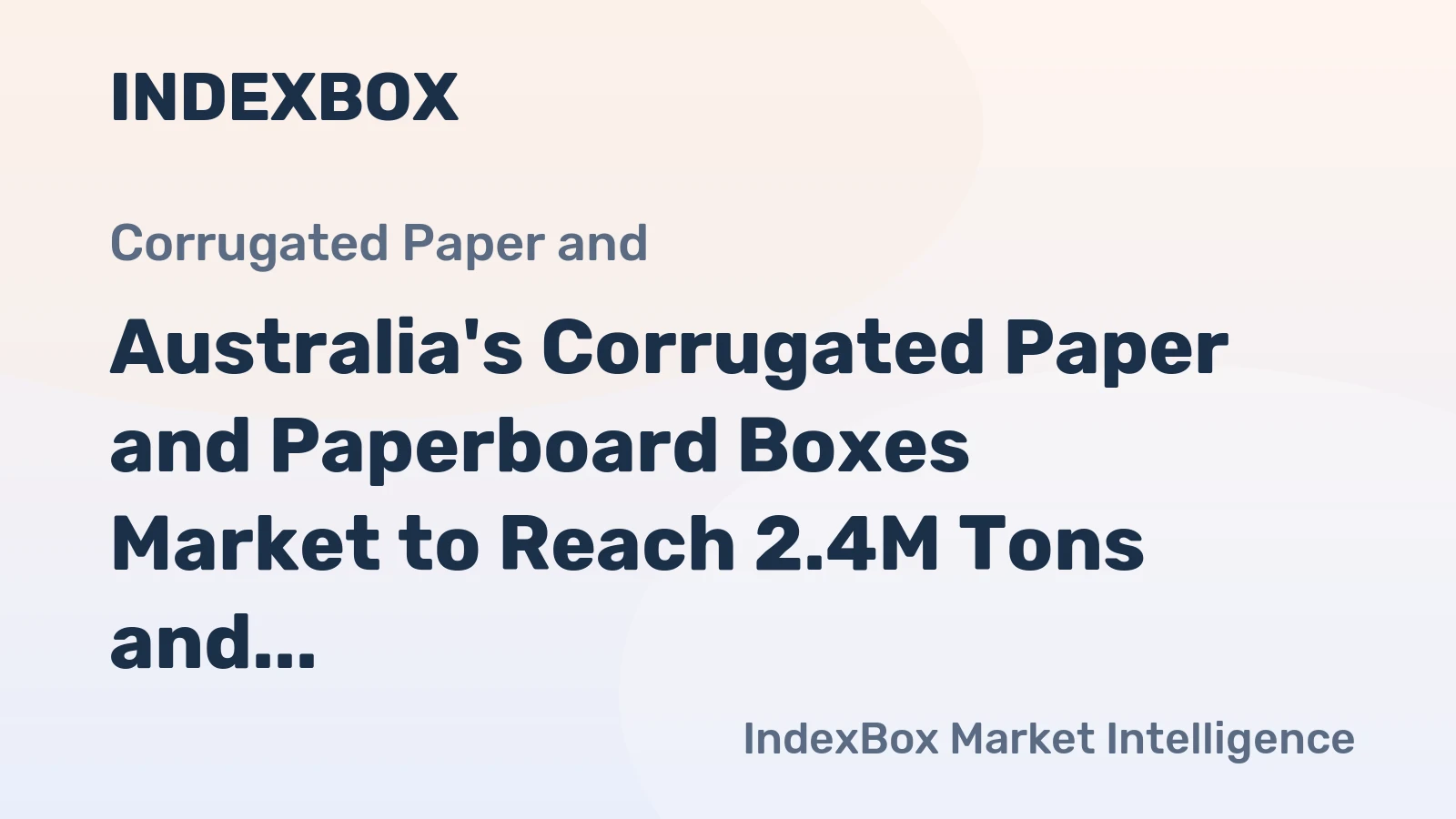 Australia's Corrugated Paper and Paperboard Boxes Market to Reach 2.4M Tons and $3.9B by 2035, with +3.2% CAGR