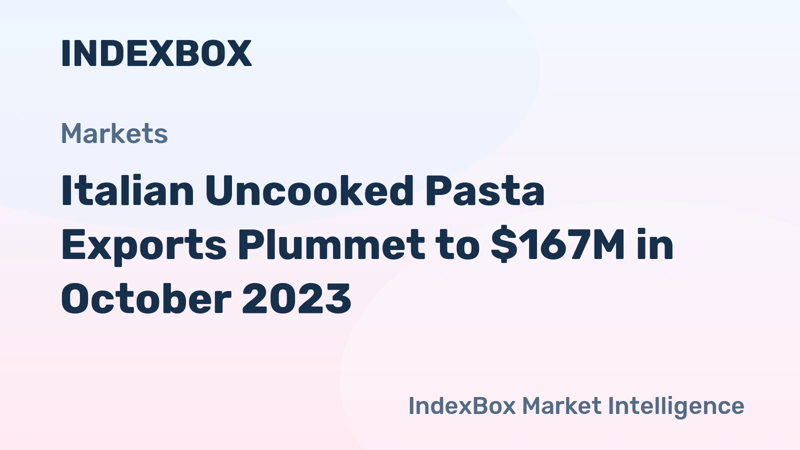 Italian Uncooked Pasta Exports Plummet to $167M in October 2023