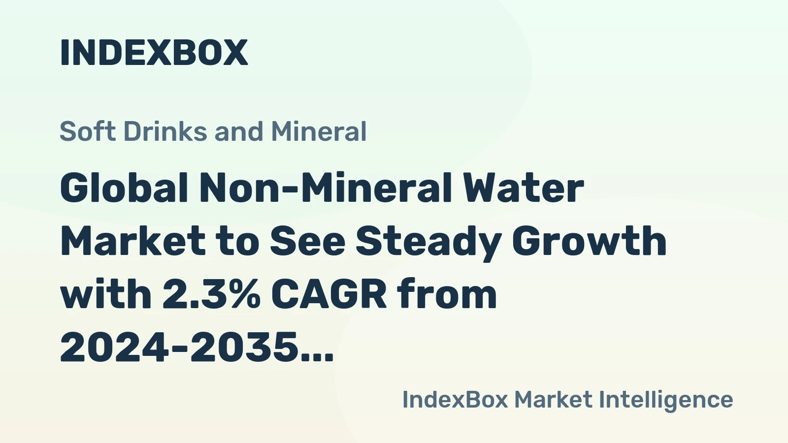 Global Non-Mineral Water Market to See Steady Growth with 2.3% CAGR from 2024-2035