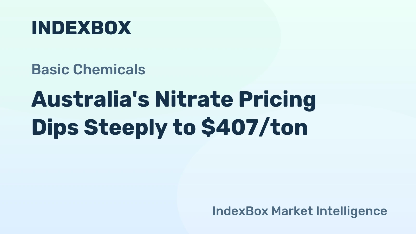 Australia's Nitrate Pricing Dips Steeply to $407/ton