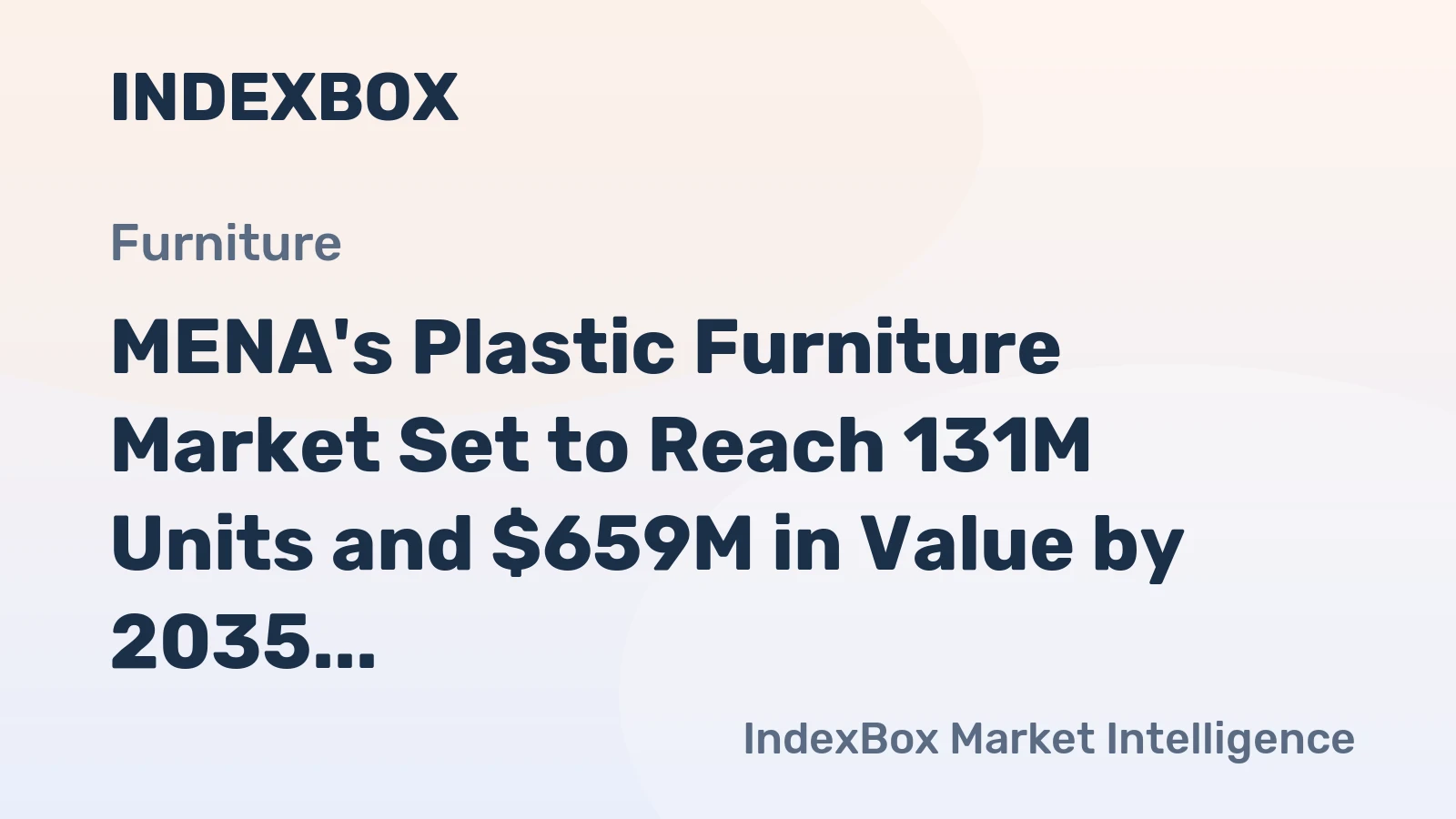 MENA's Plastic Furniture Market Set to Reach 131M Units and $659M in Value by 2035