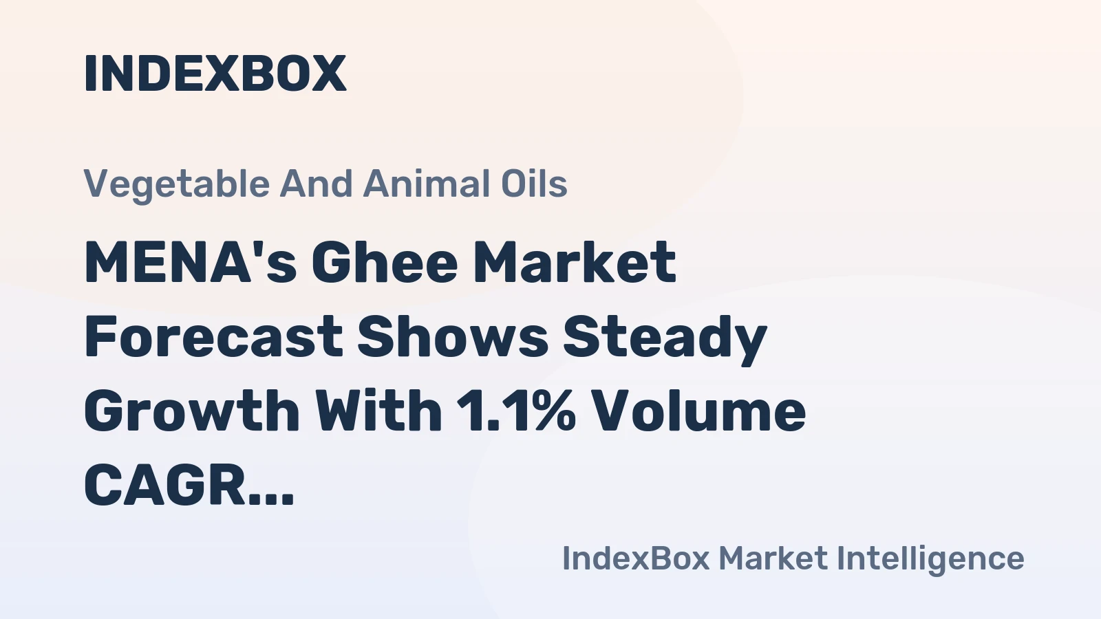 MENA's Ghee Market Forecast Shows Steady Growth With 1.1% Volume CAGR Through 2035