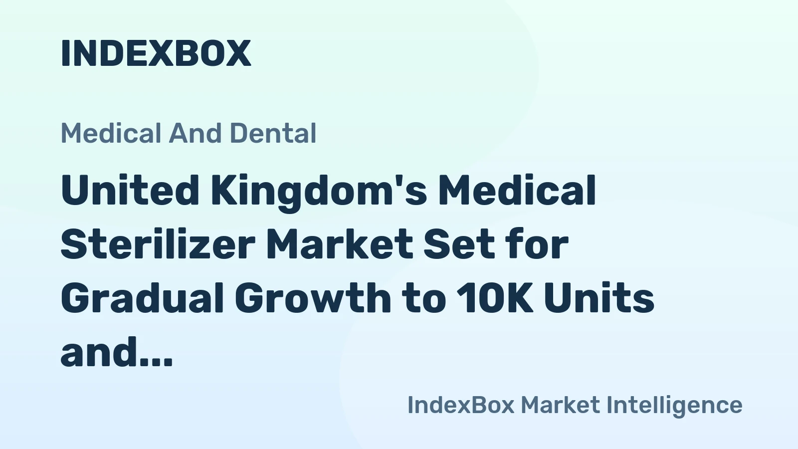 United Kingdom's Medical Sterilizer Market Set for Gradual Growth to 10K Units and $38M Value