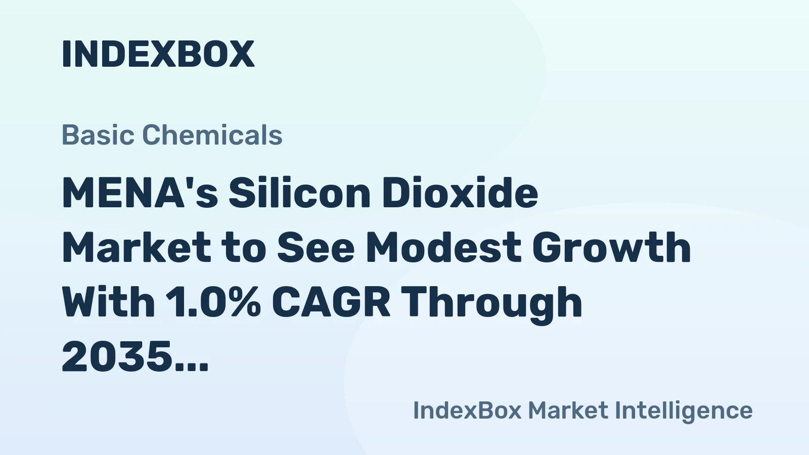 MENA's Silicon Dioxide Market to See Modest Growth With 1.0% CAGR Through 2035