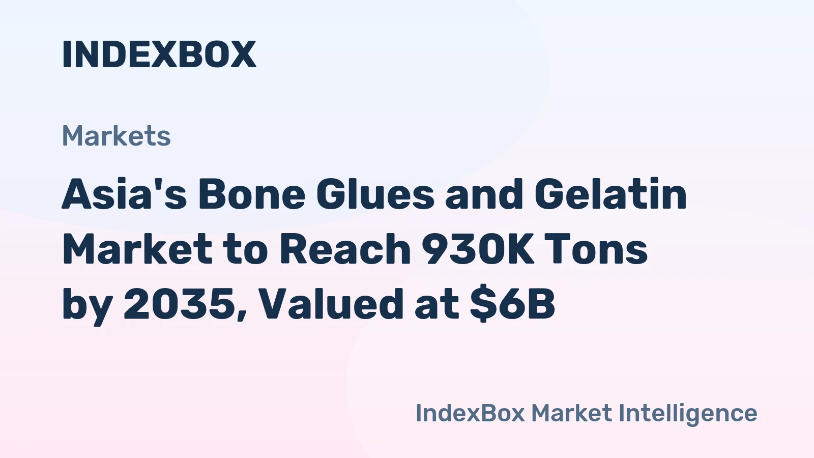 Asia's Bone Glues and Gelatin Market to Reach 930K Tons by 2035, Valued at $6B