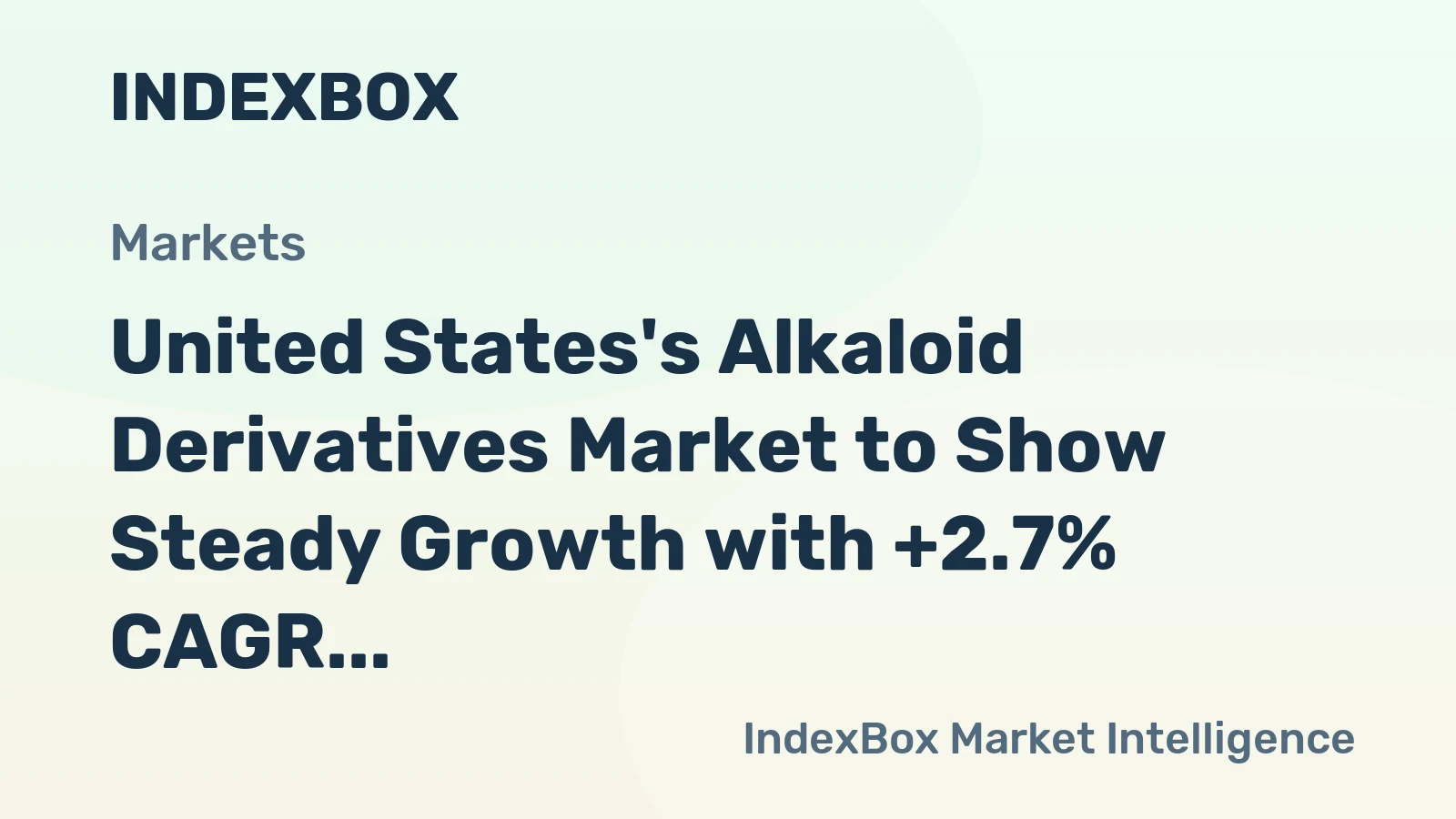 United States's Alkaloid Derivatives Market to Show Steady Growth with +2.7% CAGR Over Next Decade