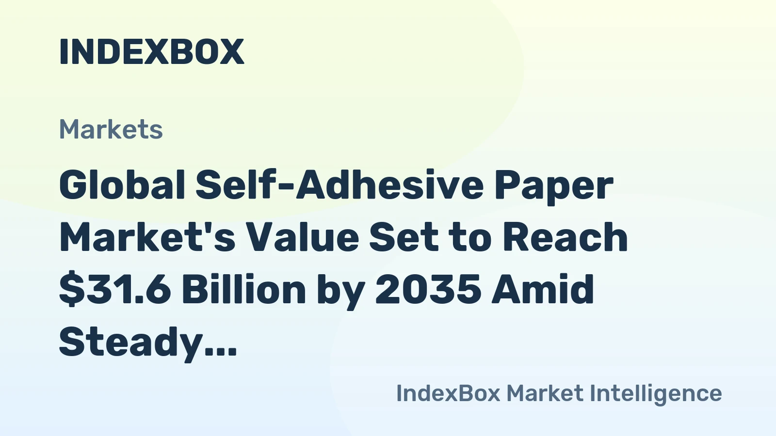 Global Self-Adhesive Paper Market's Value Set to Reach $31.6 Billion by 2035 Amid Steady Volume Growth