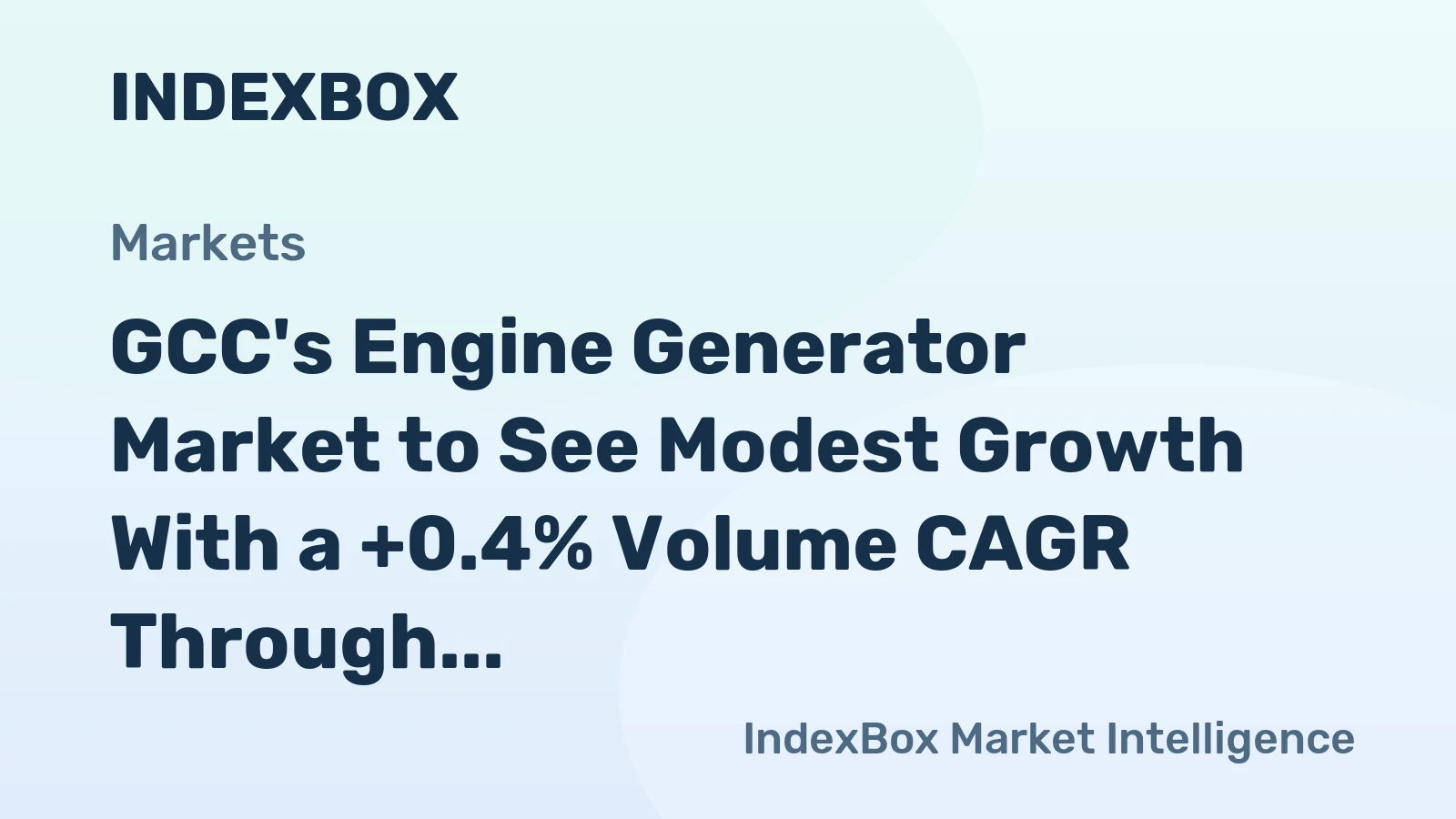 GCC's Engine Generator Market to See Modest Growth With a +0.4% Volume CAGR Through 2035