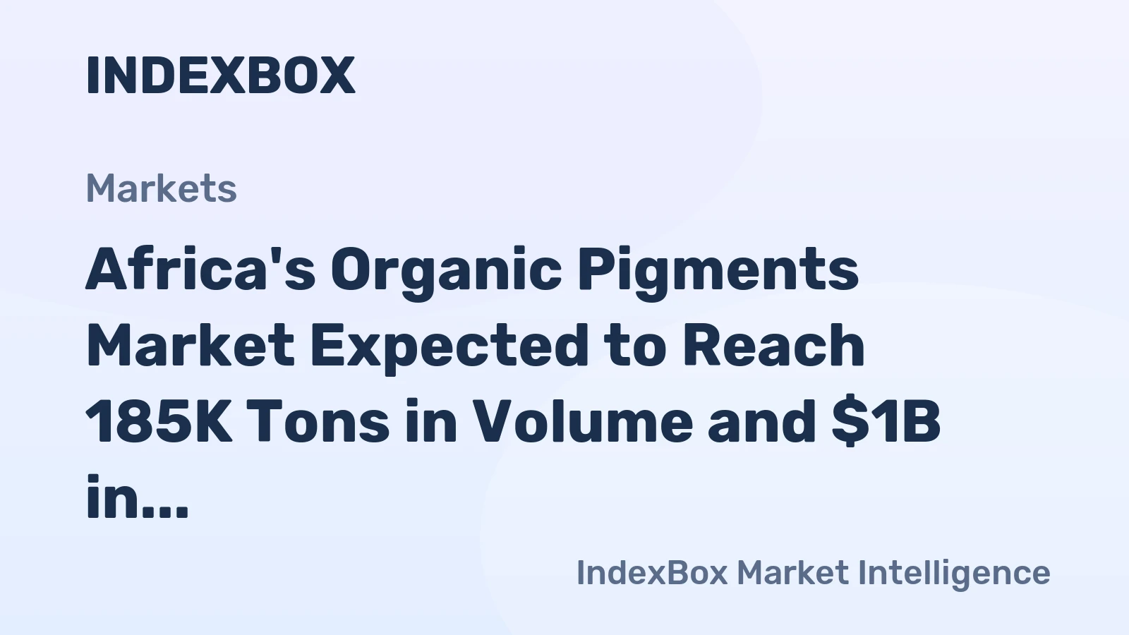 Africa's Organic Pigments Market Expected to Reach 185K Tons in Volume and $1B in Value by 2035