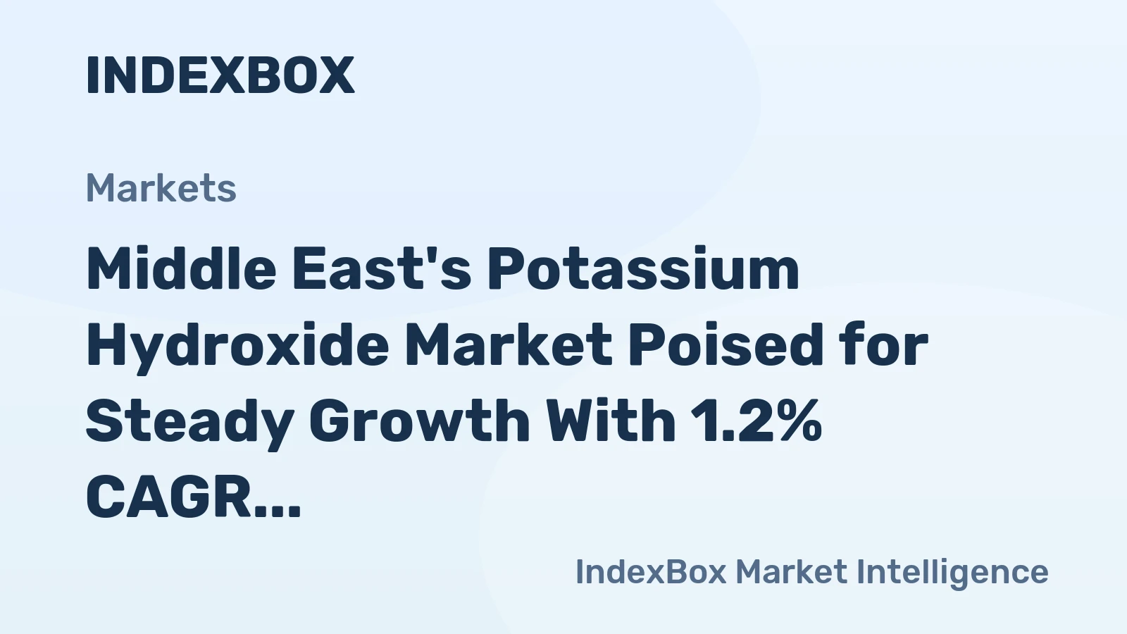 Middle East's Potassium Hydroxide Market Poised for Steady Growth With 1.2% CAGR Through 2035