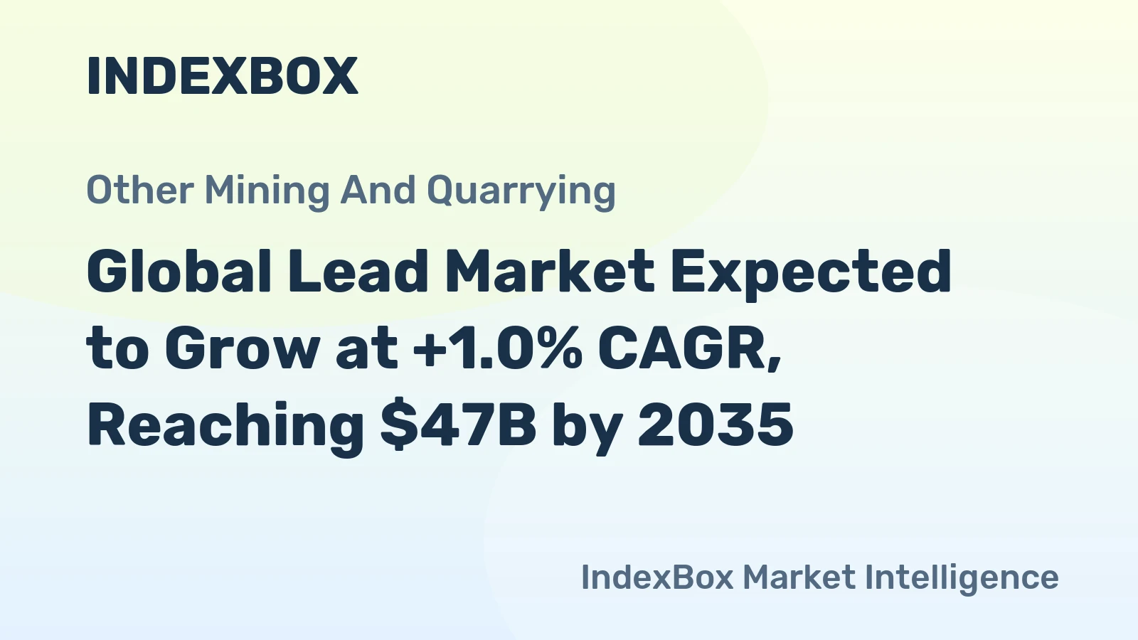 Global Lead Market Expected to Grow at +1.0% CAGR, Reaching $47B by 2035