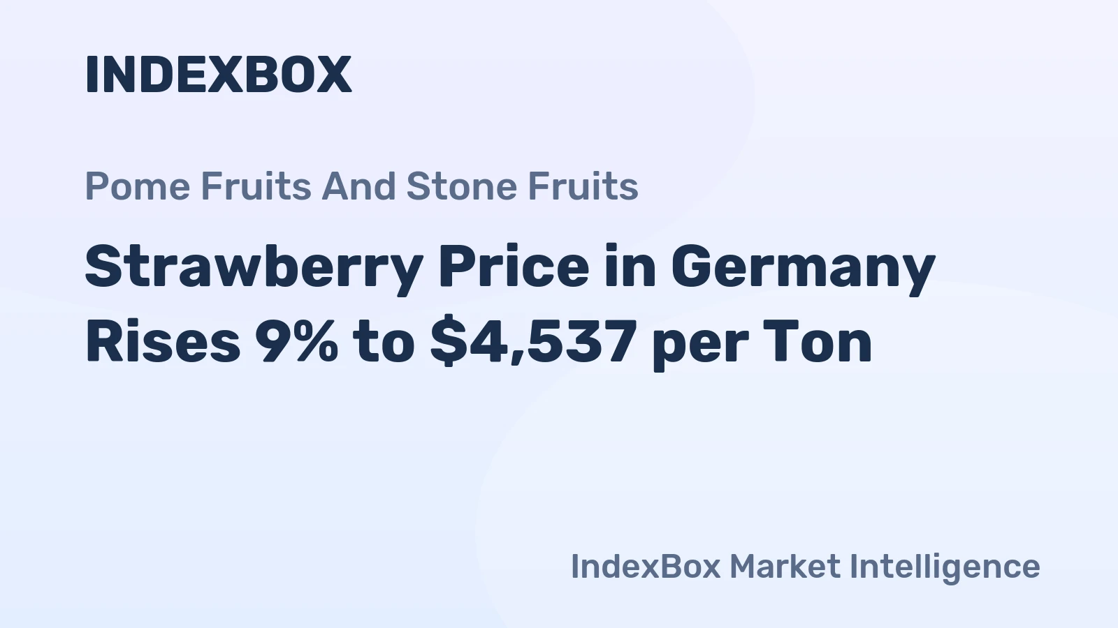 Strawberry Price in Germany Rises 9% to $4,537 per Ton