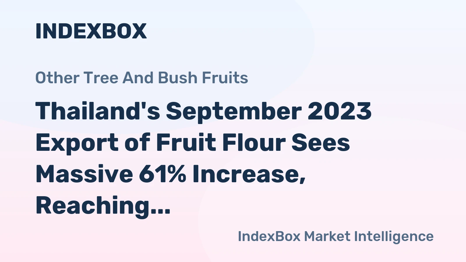 Thailand's September 2023 Export of Fruit Flour Sees Massive 61% Increase, Reaching $197K