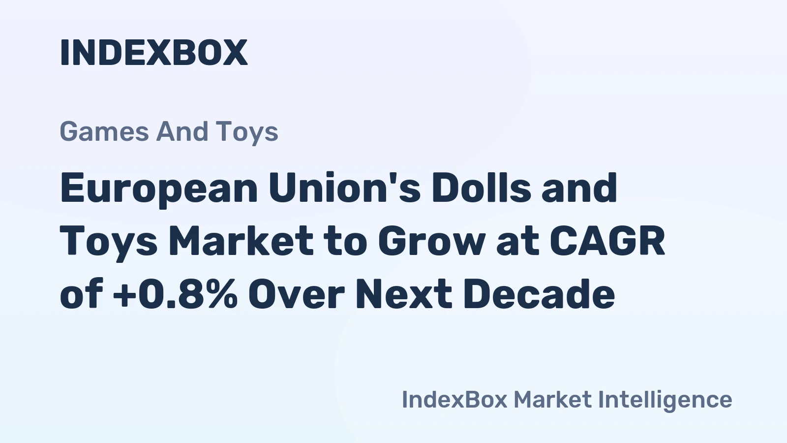 European Union's Dolls and Toys Market to Grow at CAGR of +0.8% Over Next Decade