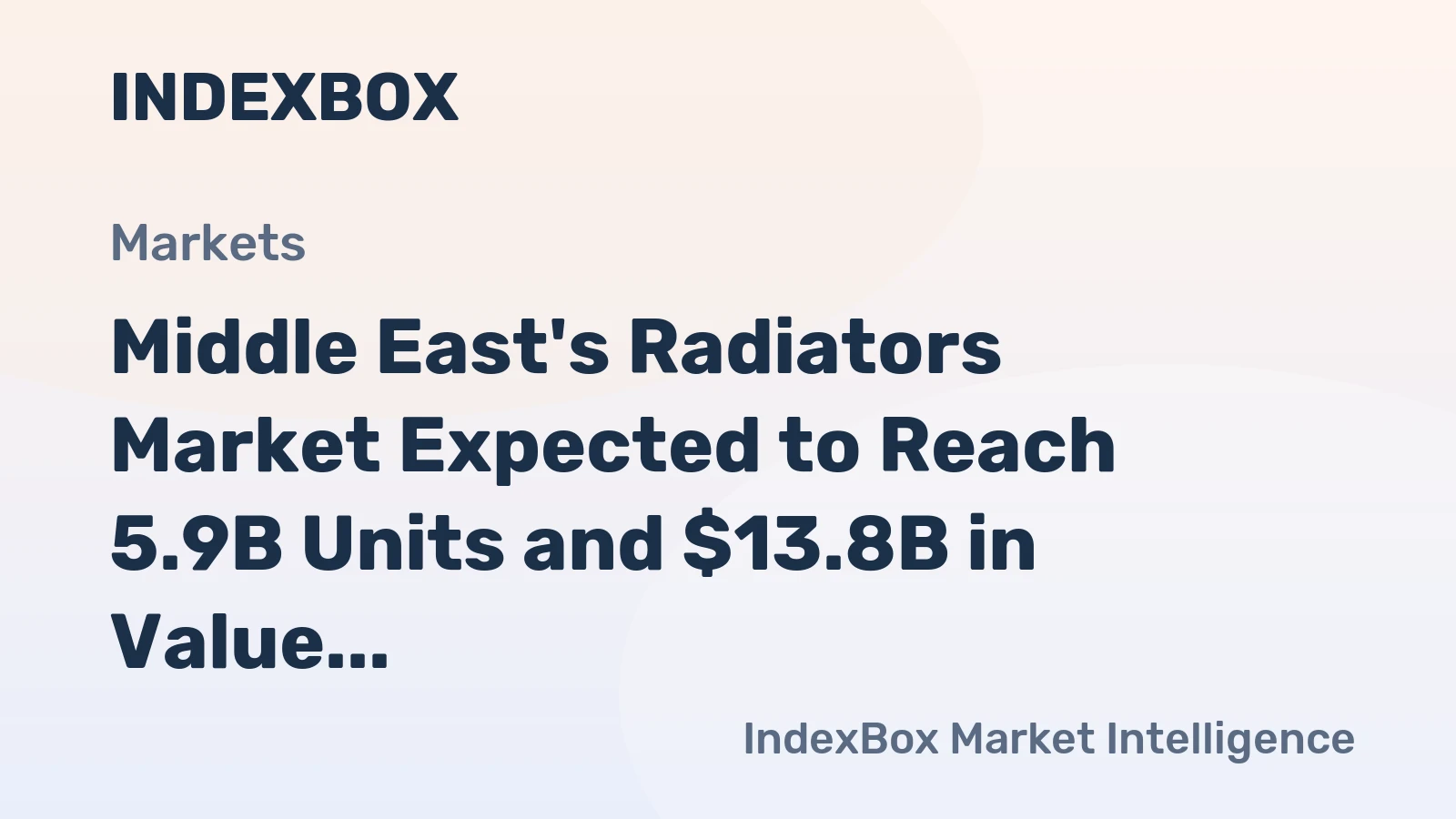 Middle East's Radiators Market Expected to Reach 5.9B Units and $13.8B in Value by 2035