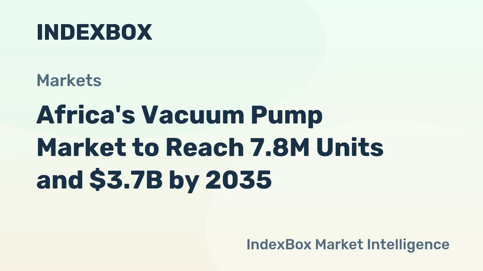 Africa's Vacuum Pump Market to Reach 7.8M Units and $3.7B by 2035