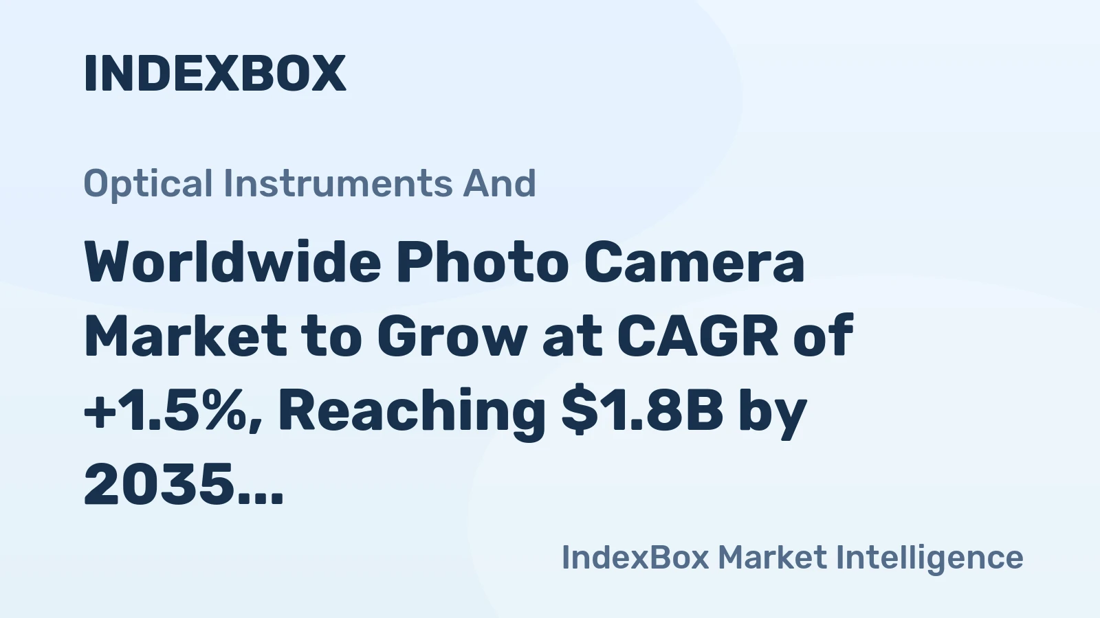 Worldwide Photo Camera Market to Grow at CAGR of +1.5%, Reaching $1.8B by 2035