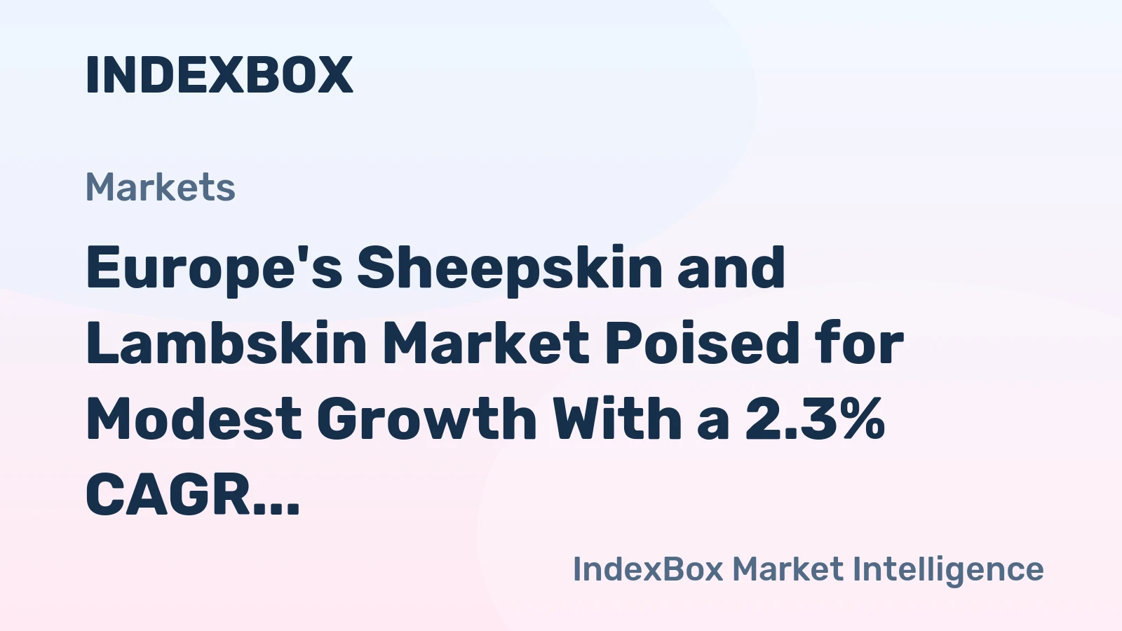 Europe's Sheepskin and Lambskin Market Poised for Modest Growth With a 2.3% CAGR in Value