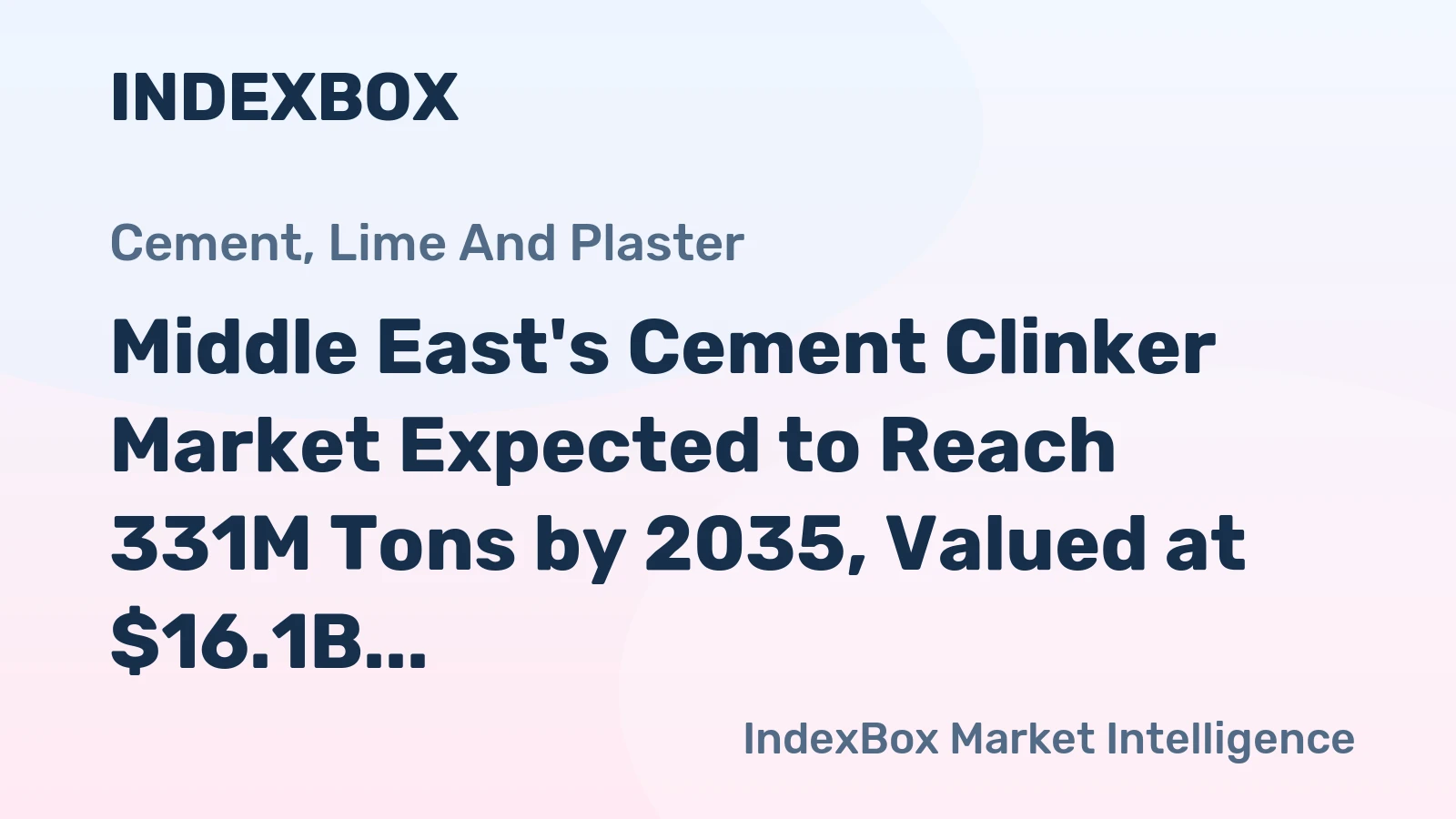 Middle East's Cement Clinker Market Expected to Reach 331M Tons by 2035, Valued at $16.1B