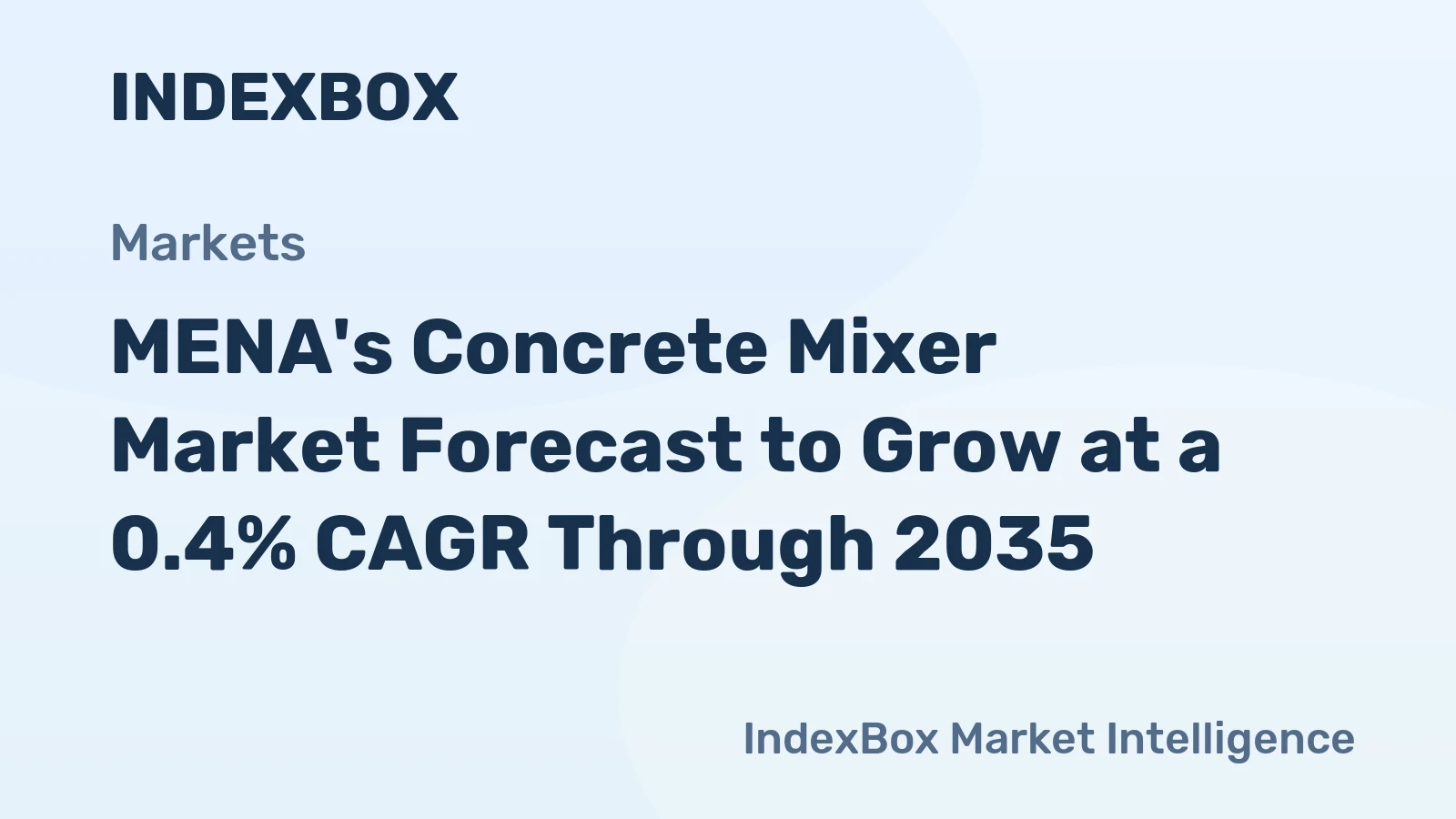 MENA's Concrete Mixer Market Forecast to Grow at a 0.4% CAGR Through 2035