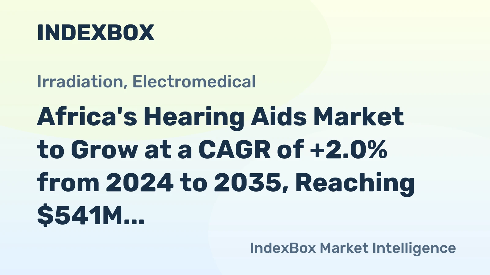 Africa's Hearing Aids Market to Grow at a CAGR of +2.0% from 2024 to 2035, Reaching $541M by 2035
