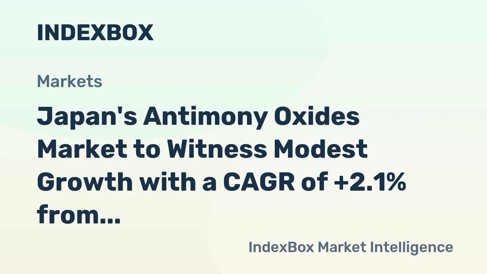 Japan's Antimony Oxides Market to Witness Modest Growth with a CAGR of +2.1% from 2024 to 2035
