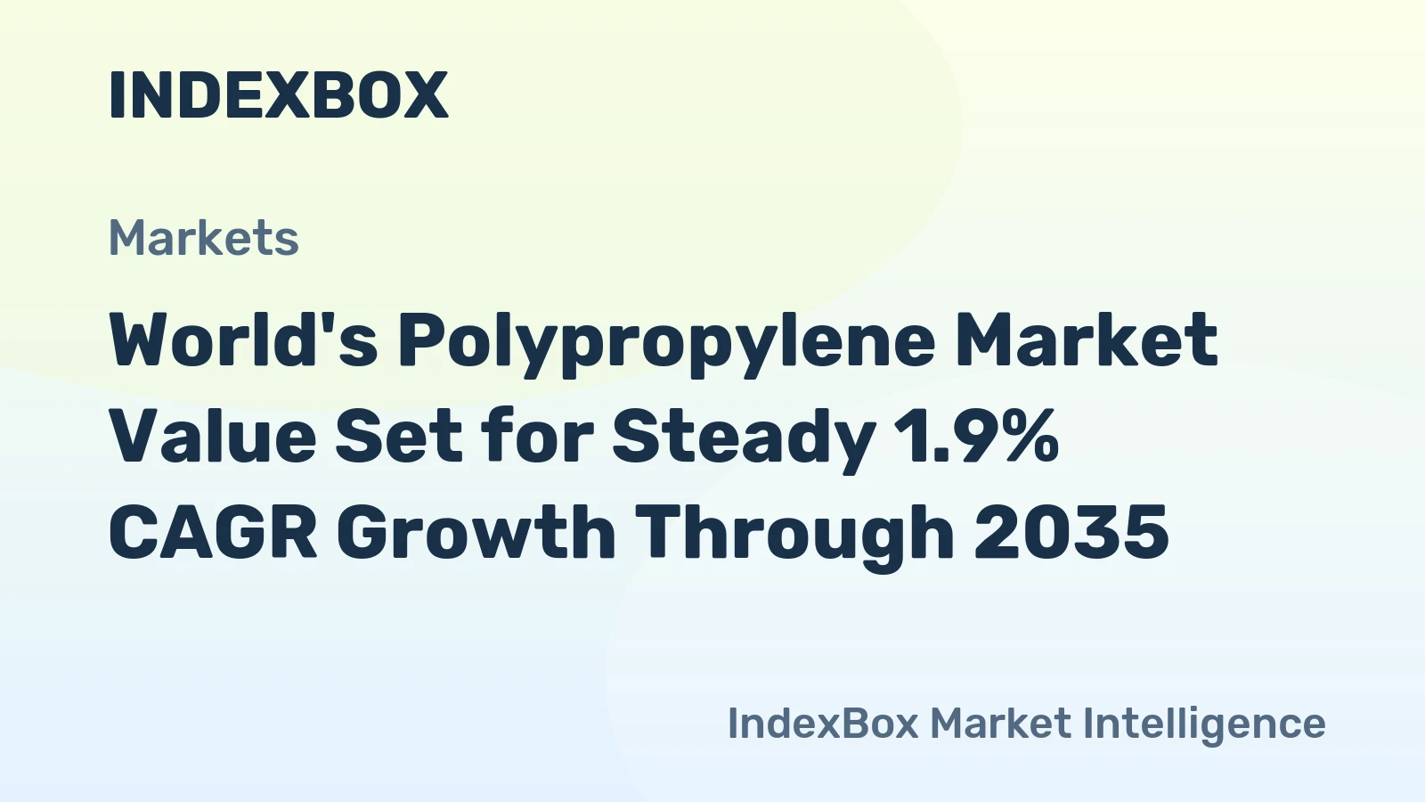 World's Polypropylene Market Value Set for Steady 1.9% CAGR Growth Through 2035