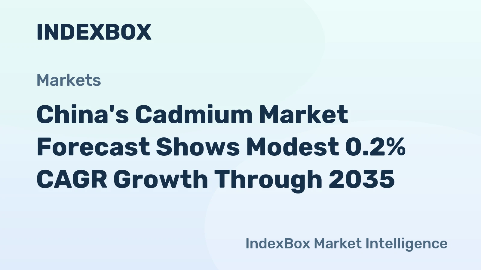 China's Cadmium Market Forecast Shows Modest 0.2% CAGR Growth Through 2035