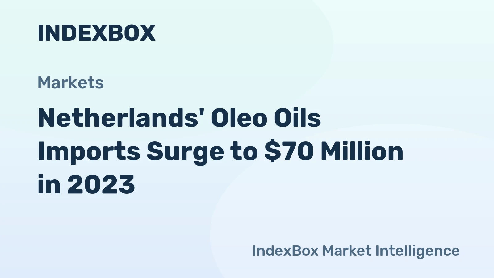 Netherlands' Oleo Oils Imports Surge to $70 Million in 2023