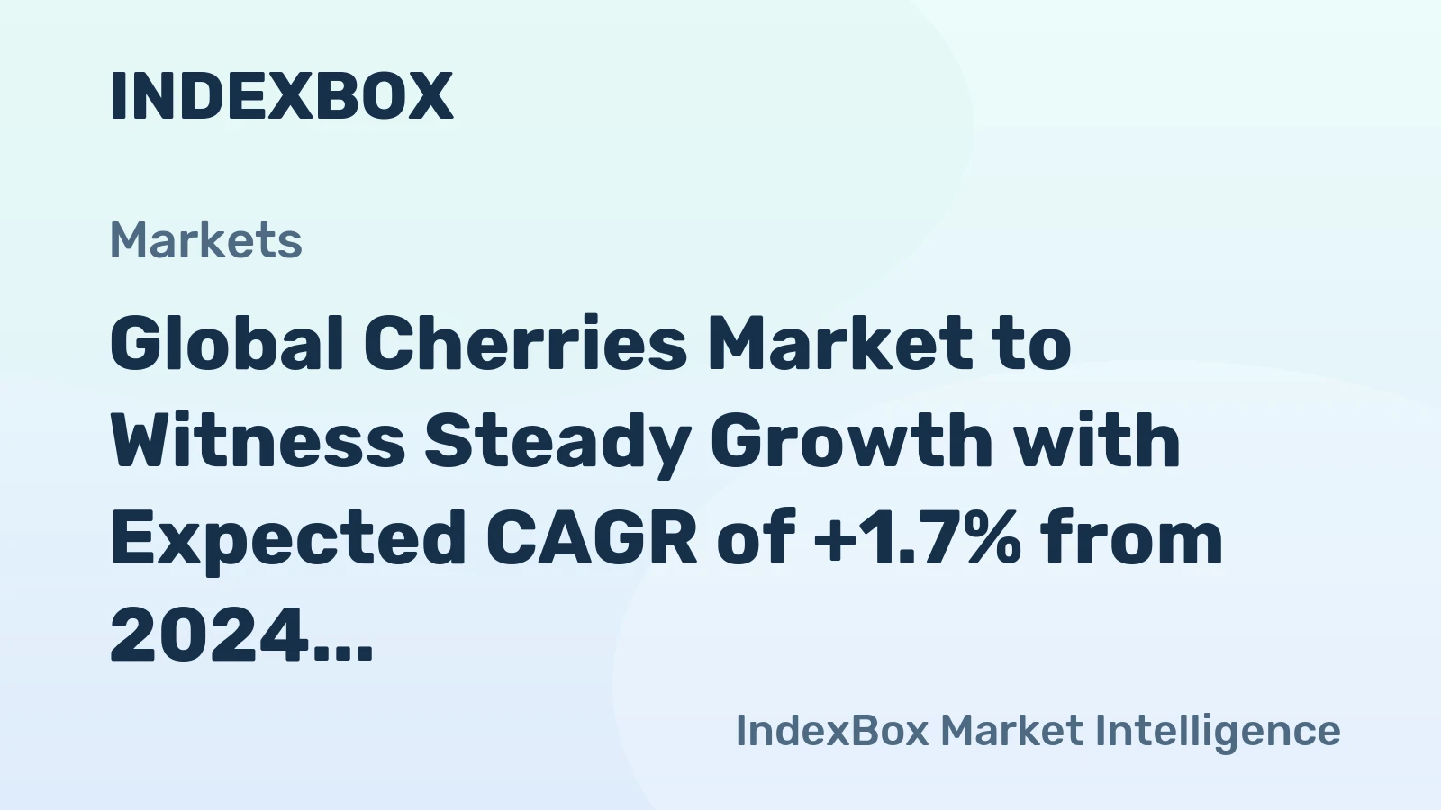 Global Cherries Market to Witness Steady Growth with Expected CAGR of +1.7% from 2024 to 2035