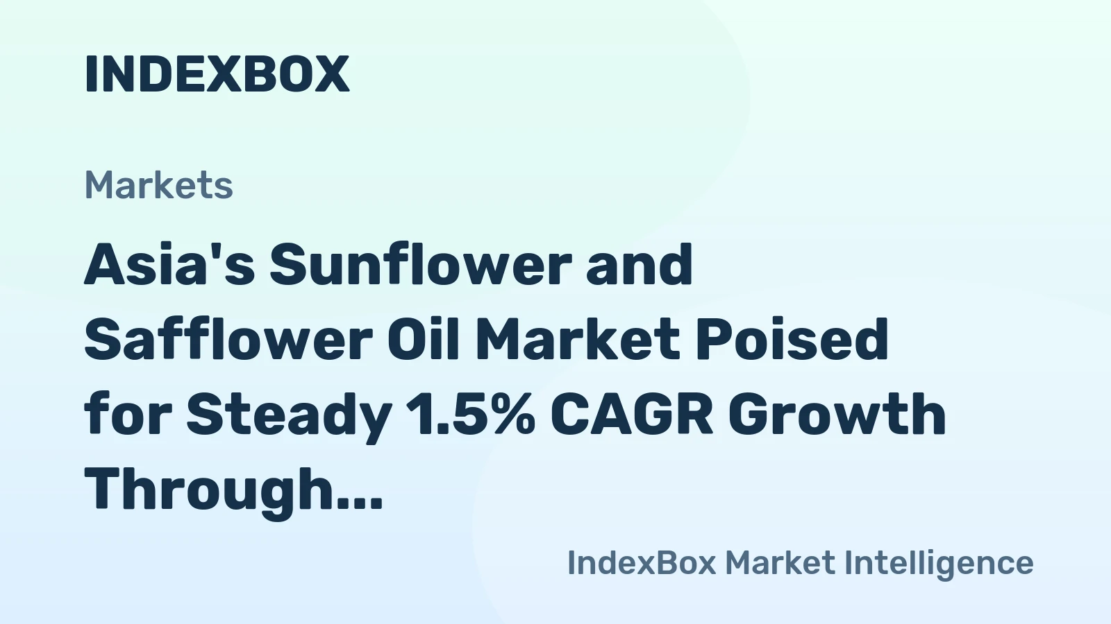 Asia's Sunflower and Safflower Oil Market Poised for Steady 1.5% CAGR Growth Through 2035