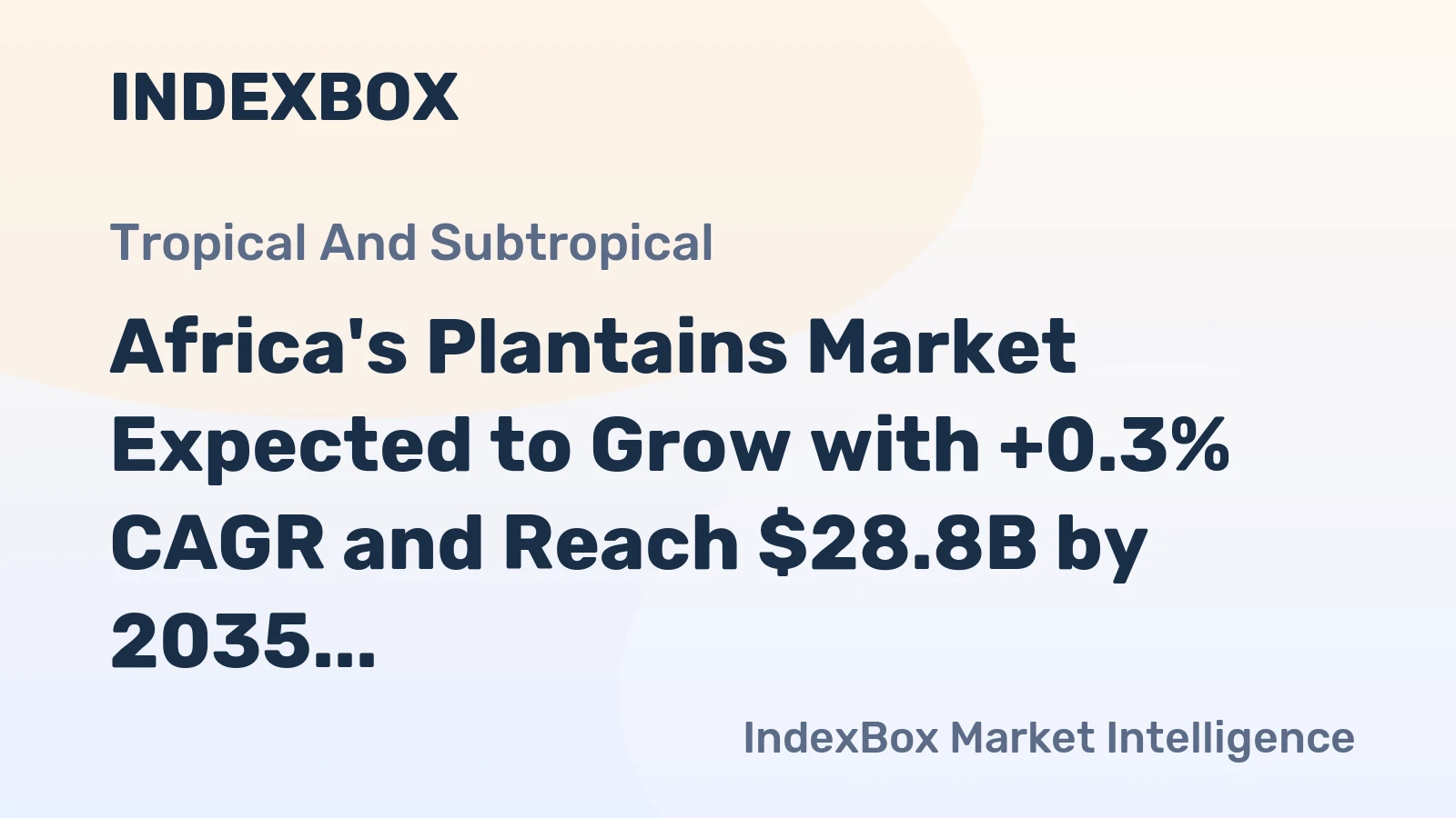 Africa's Plantains Market Expected to Grow with +0.3% CAGR and Reach $28.8B by 2035