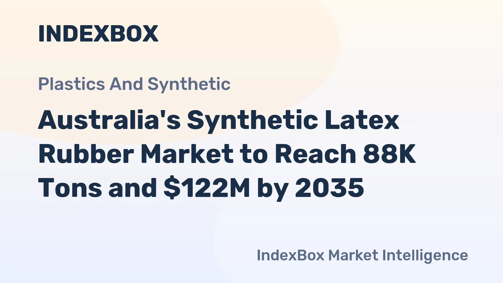 Australia's Synthetic Latex Rubber Market to Reach 88K Tons and $122M by 2035
