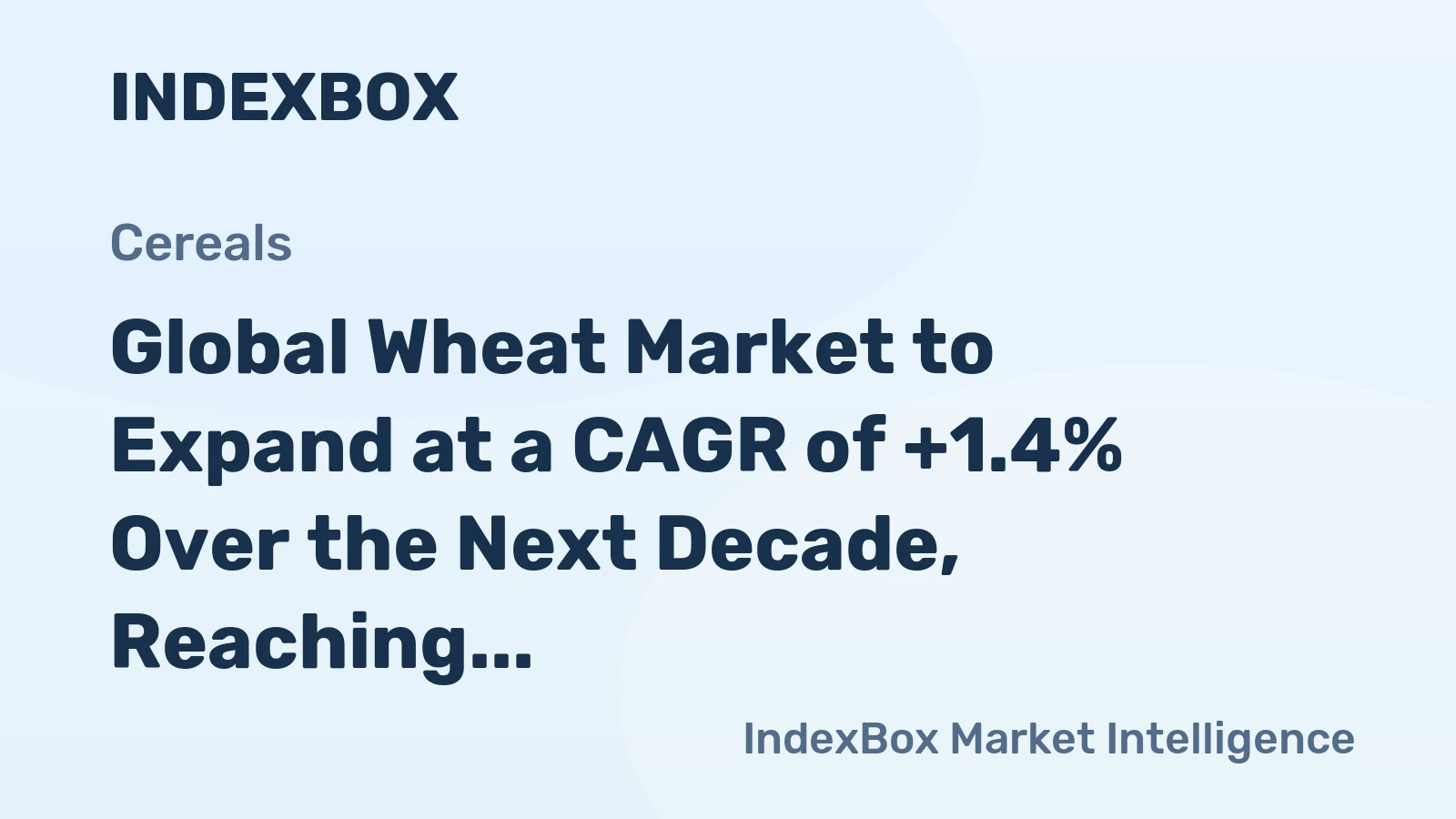 Global Wheat Market to Expand at a CAGR of +1.4% Over the Next Decade, Reaching 941M tons by 2035