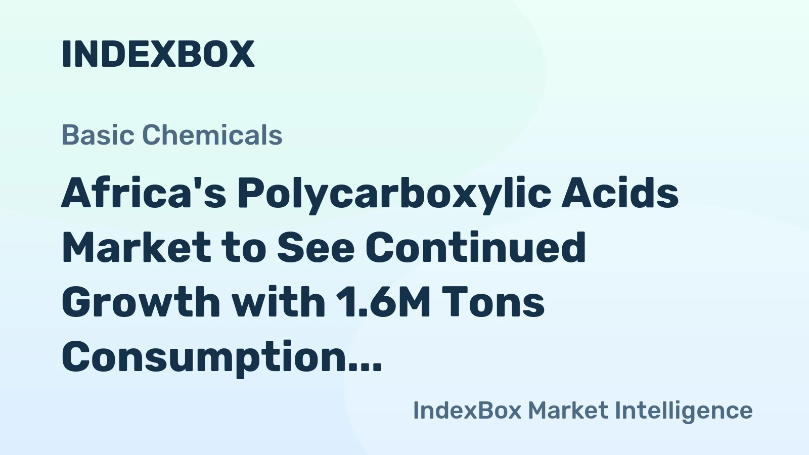 Africa's Polycarboxylic Acids Market to See Continued Growth with 1.6M Tons Consumption by 2035, Projected to Reach $2.7B in Value