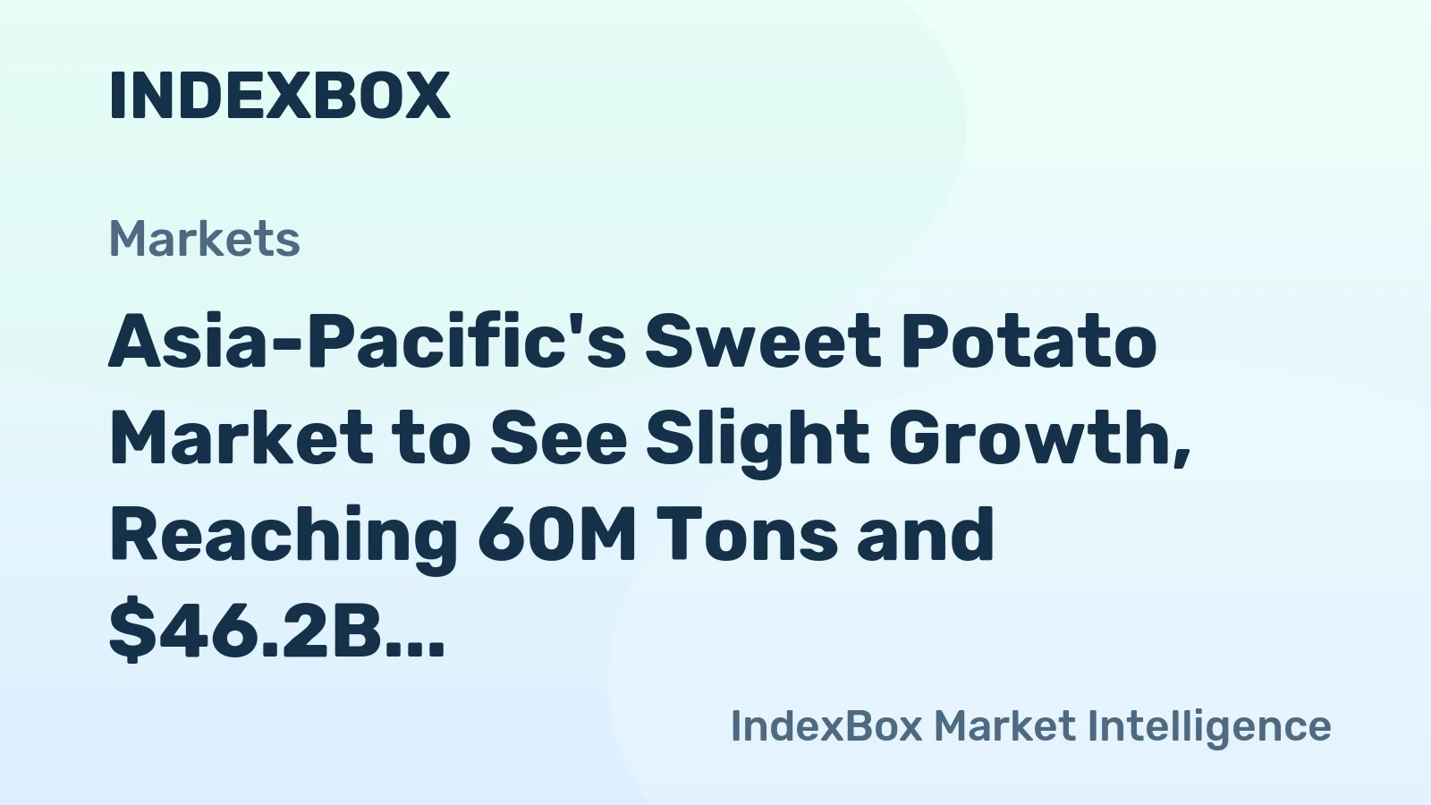 Asia-Pacific's Sweet Potato Market to See Slight Growth, Reaching 60M Tons and $46.2B by 2035