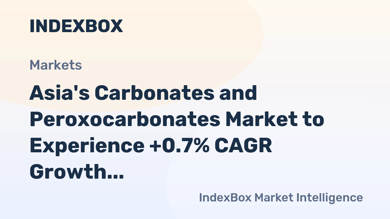 Asia's Carbonates and Peroxocarbonates Market to Experience +0.7% CAGR Growth, Reaching 38M Tons by 2035