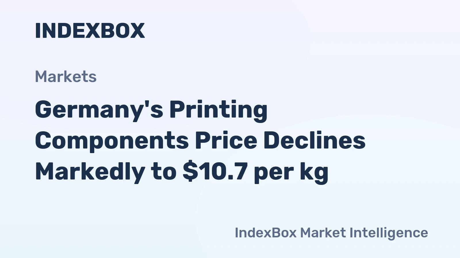 Germany's Printing Components Price Declines Markedly to $10.7 per kg